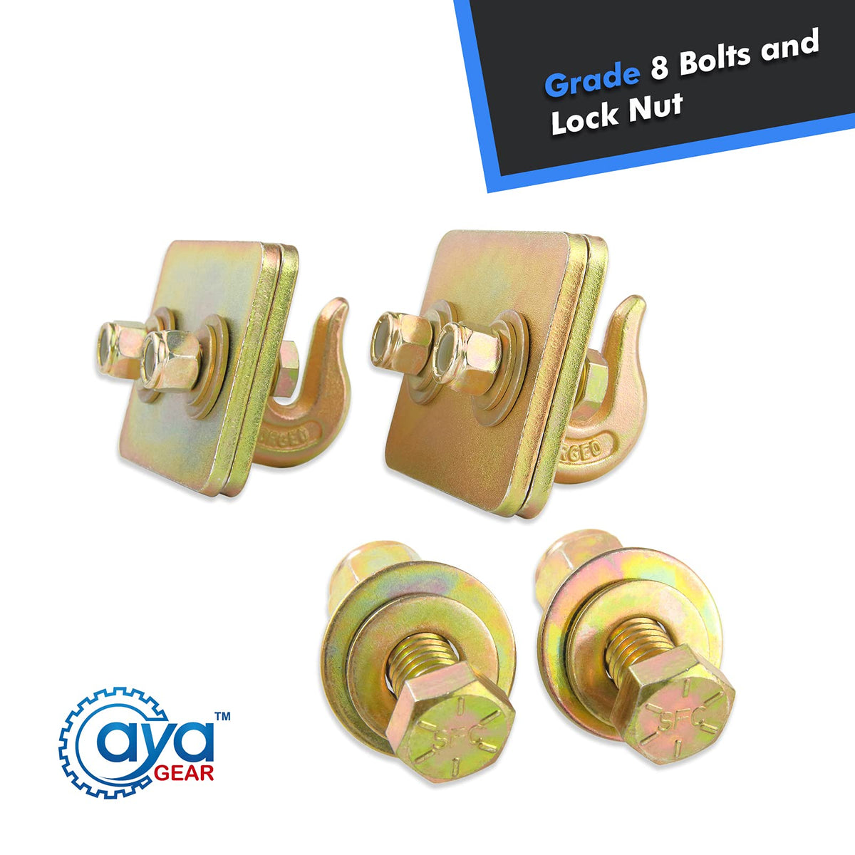 AyA Gear 5/16-in Bolt On Grab Hook Mount with Backer Plate Grab Hook 7 ...