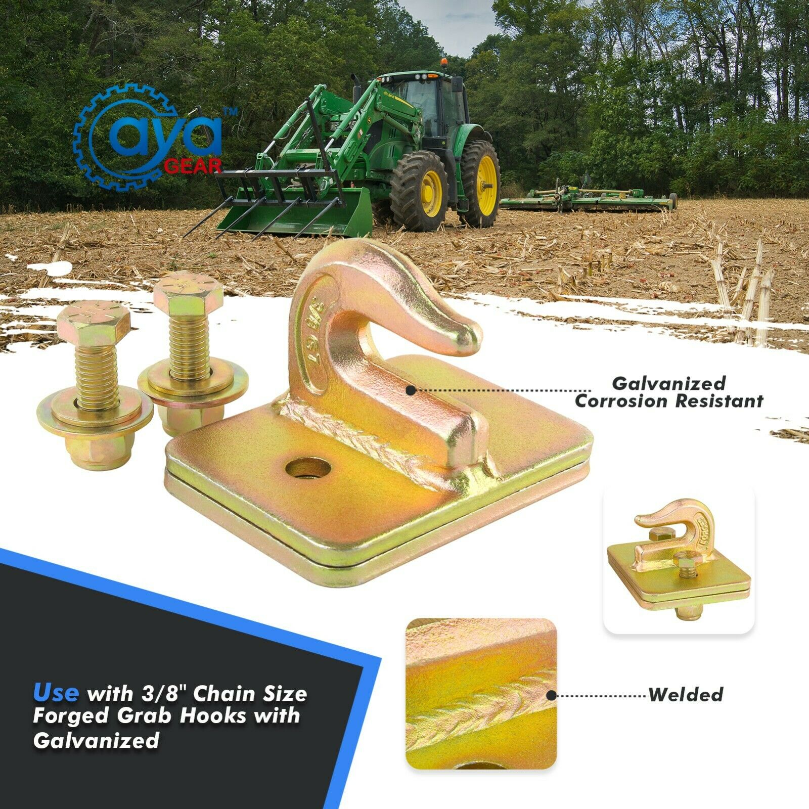 3/8" Tractor Bucket Grab Hook, Max 154,000 lbs – ayagear